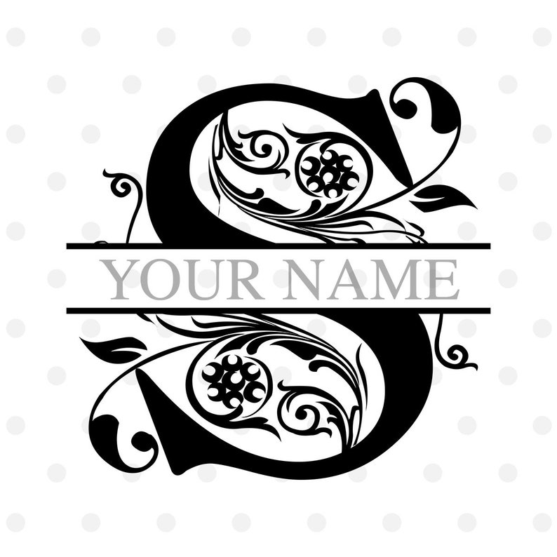 S Initial SVG Monogram Split Letter S Svg Cut File for | Etsy