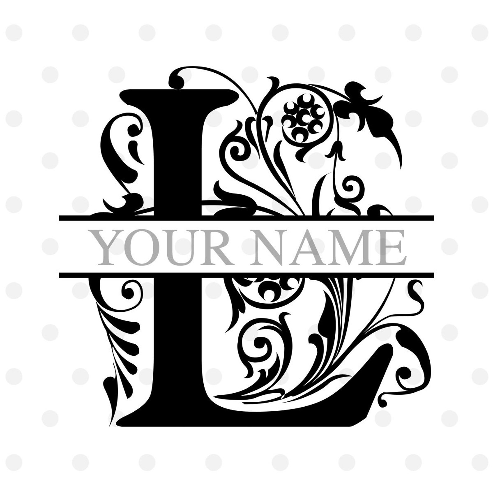 L Initial SVG Monogram Split Letter L Svg Cut File For Etsy