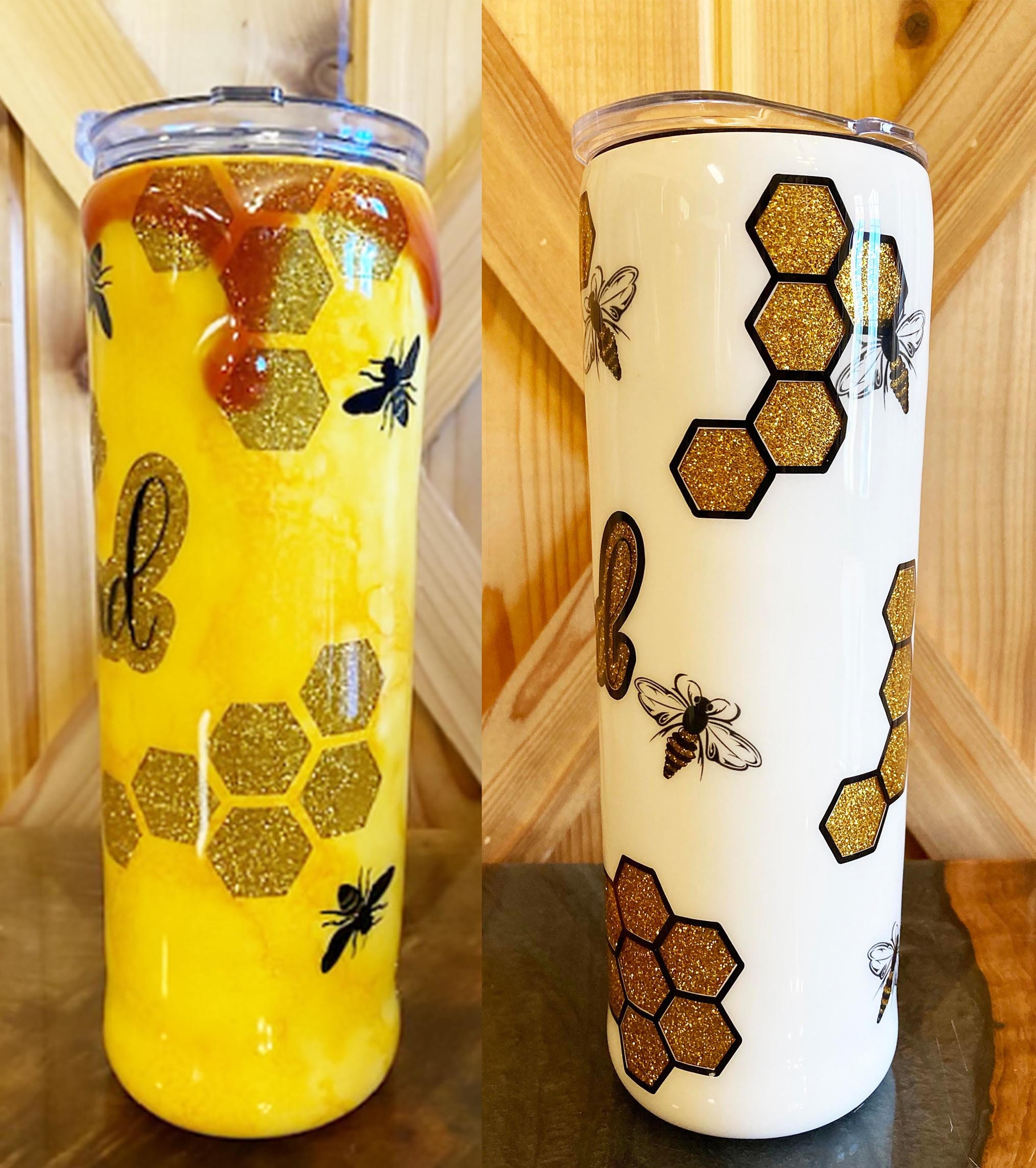 Bee Kind Honeycomb Tumbler W/ Straw Save the Bees Honeybee - Etsy
