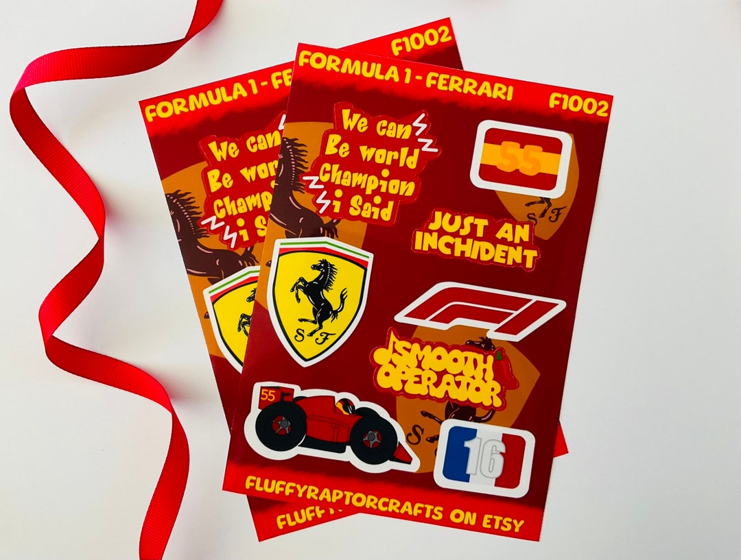 Ferrari formula 1 Sticker Sheet - Etsy