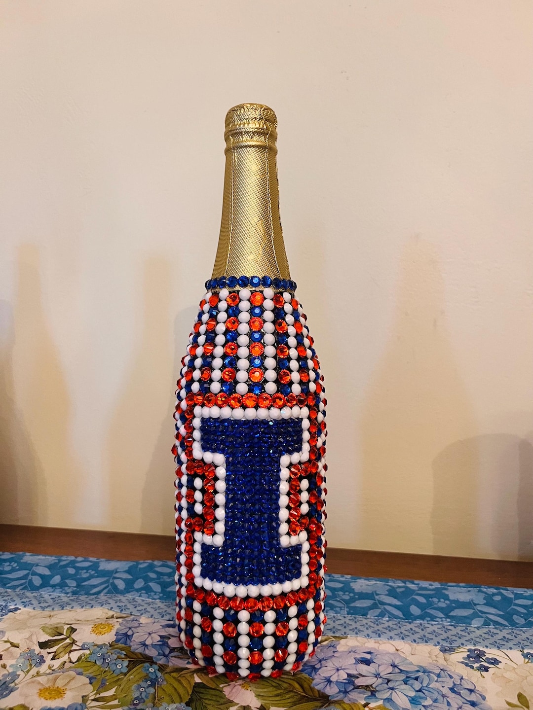 Custom Bedazzled Bottle With Bedazzled Logo for College/bed Party ...