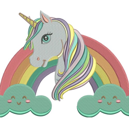 Horse Unicorn Girl Machine Embroidery Design File 4 Sizes - Etsy