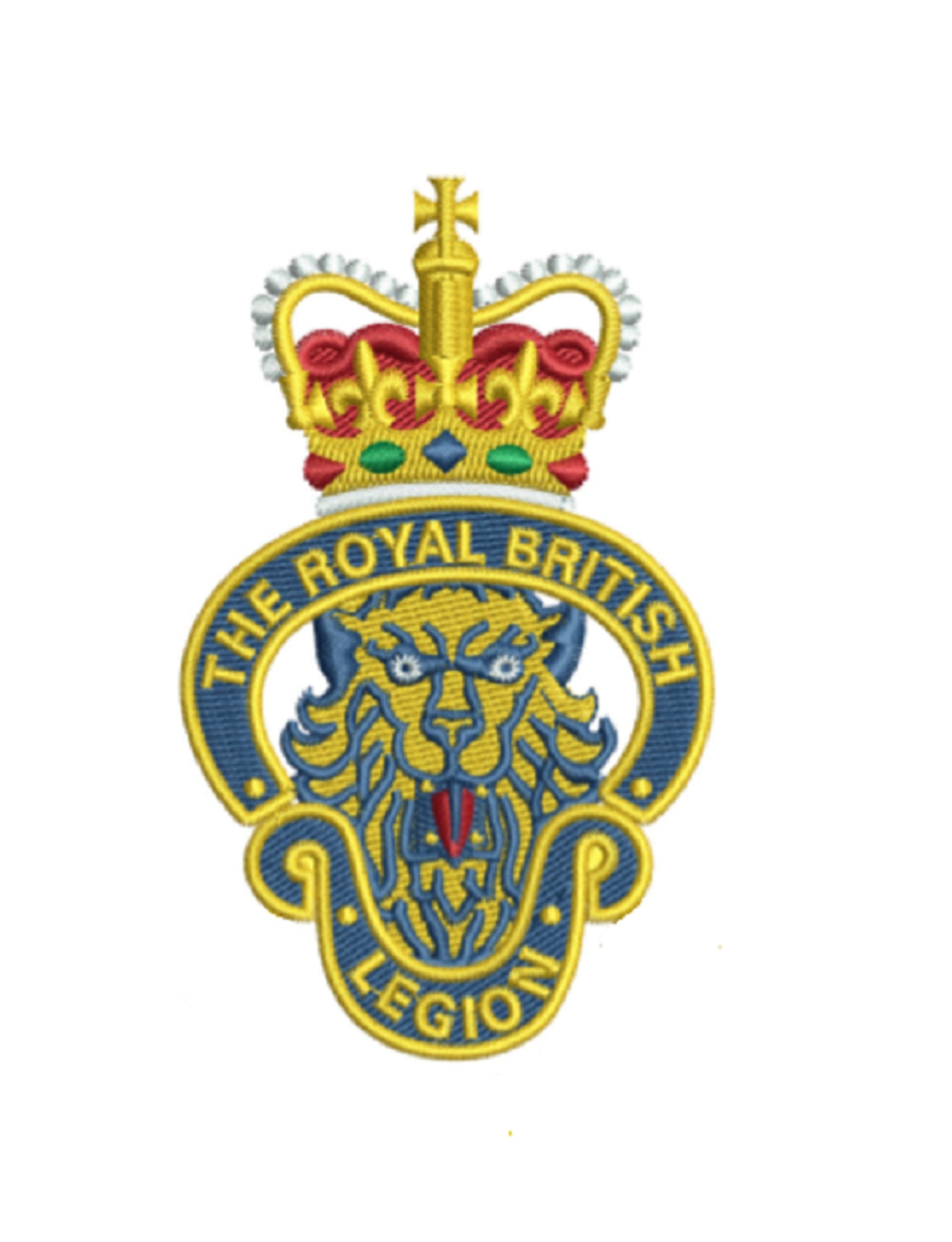 Diseño de bordado de máquina Royal British Legion Crest Fuerzas Armadas ...