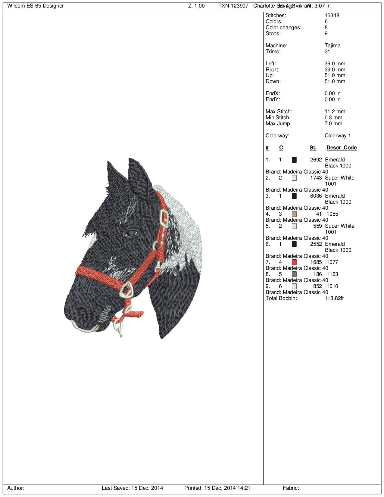 Machine Embroidery Design Coloured Horse Head Pony Wearing Headcollar ...