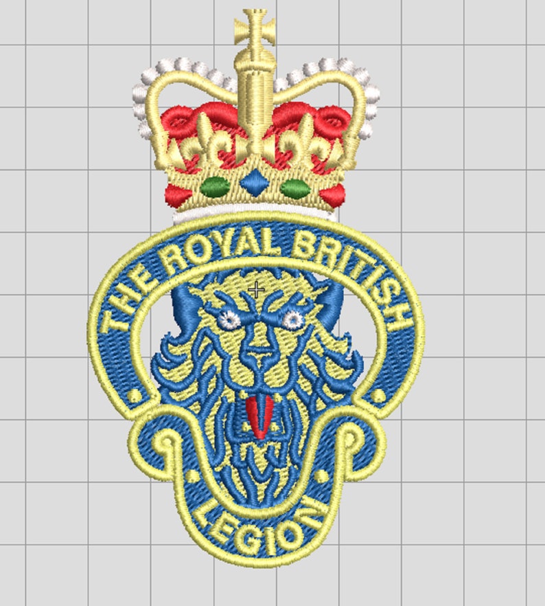 Machine Embroidery Design Royal British Legion Crest Armed - Etsy