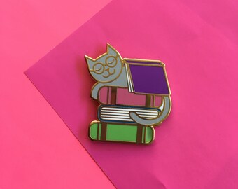 Love Books Enamel Pin Rose Gold and Black Enamel Pin Fun - Etsy UK