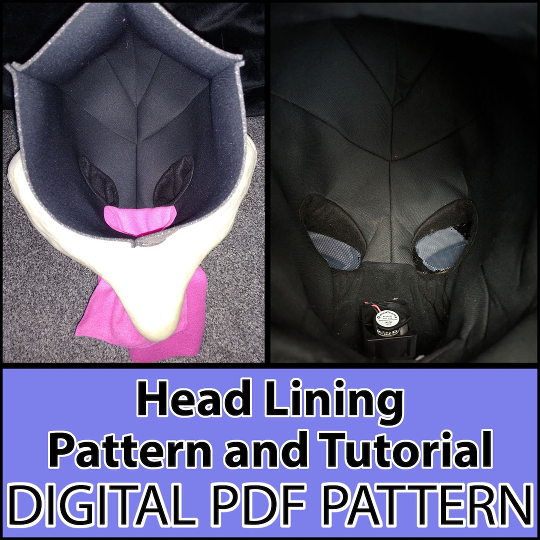 Fursuit Head Lining Pattern Tutorial Balaclava Digital Download PDF ...