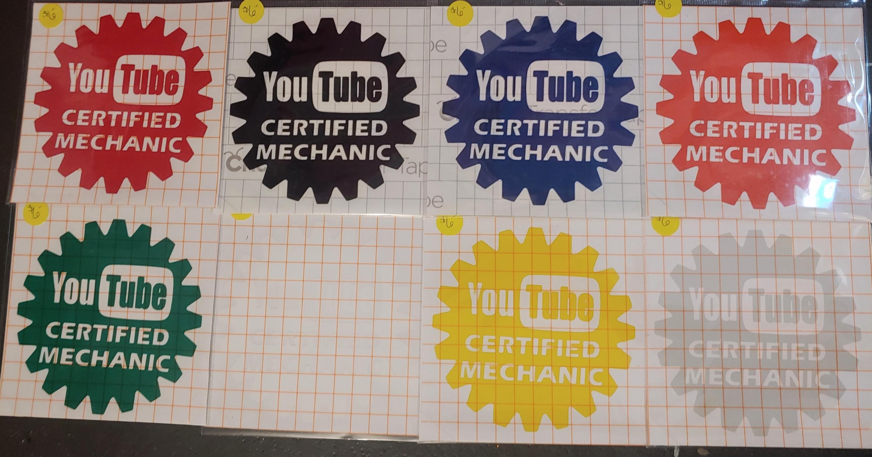 Youtube Certified Mechanic Vinyl Decal - Etsy