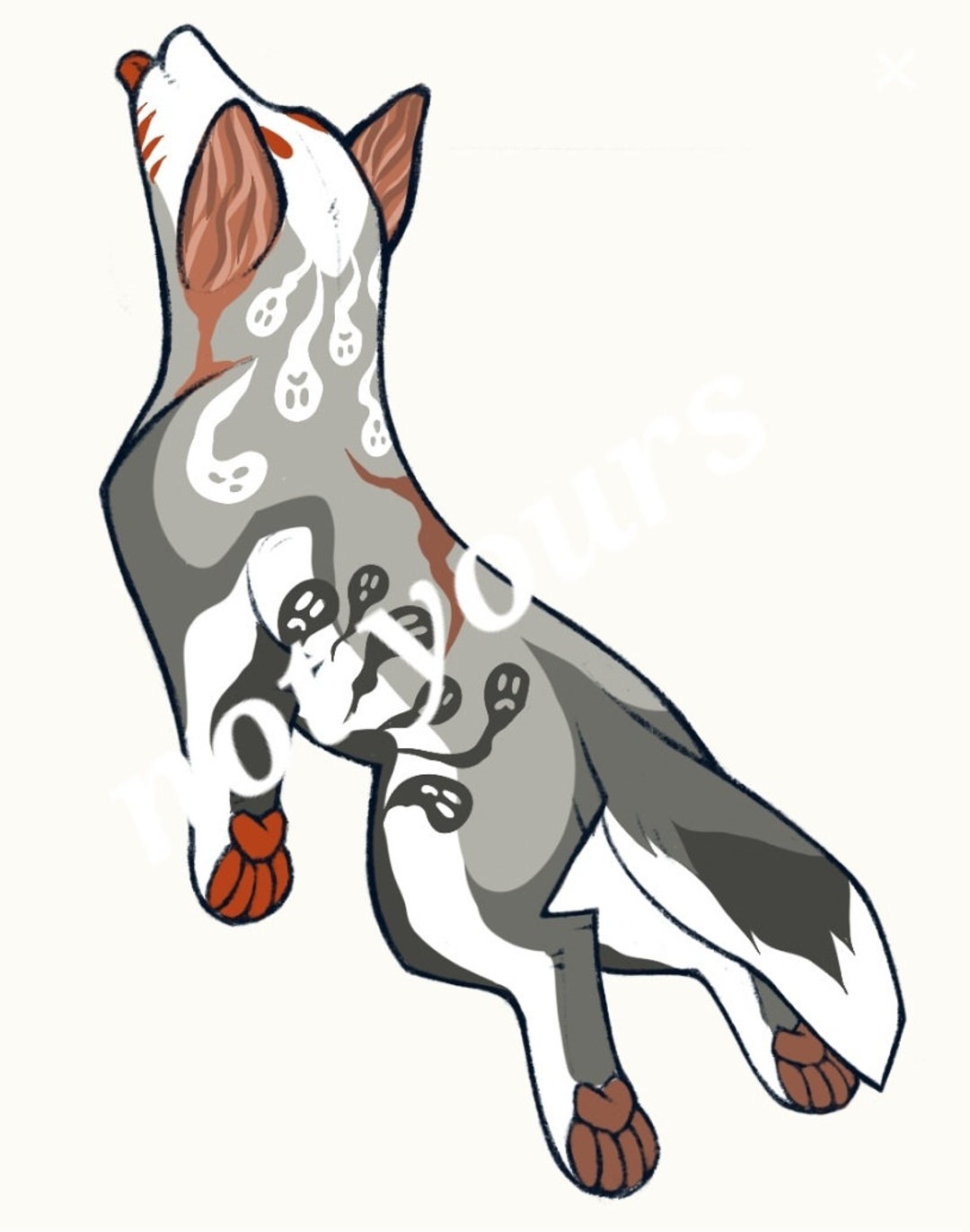 Character Adopt Wolf Hyena Gothic Demon Fursona Furry Art - Etsy