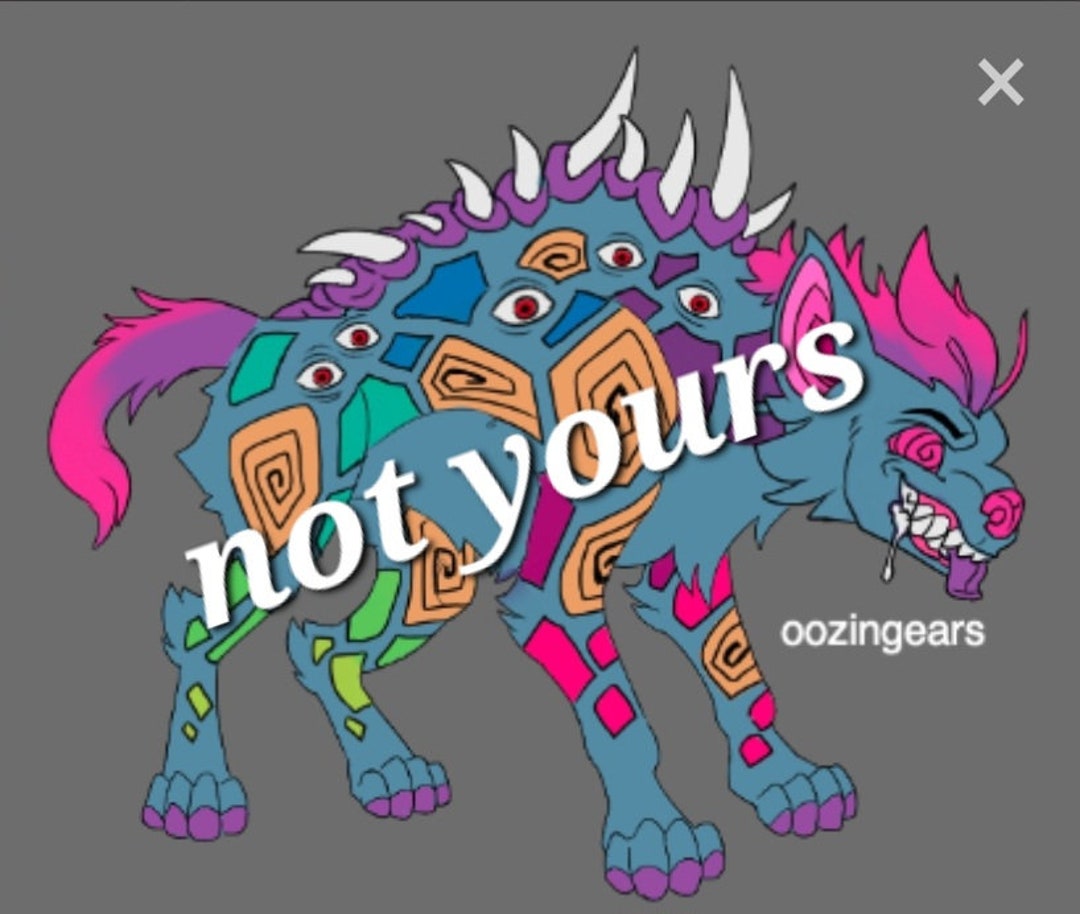 Character Adopt Wolf Hyena Gothic Demon Fursona Furry Art - Etsy