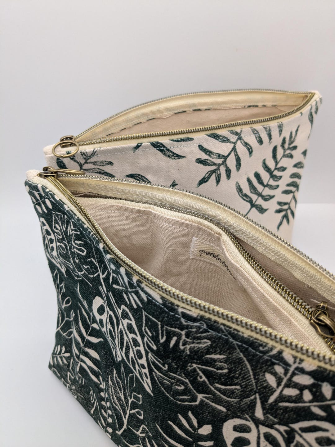Botanical Hand Printed Zippered Pouch - Etsy