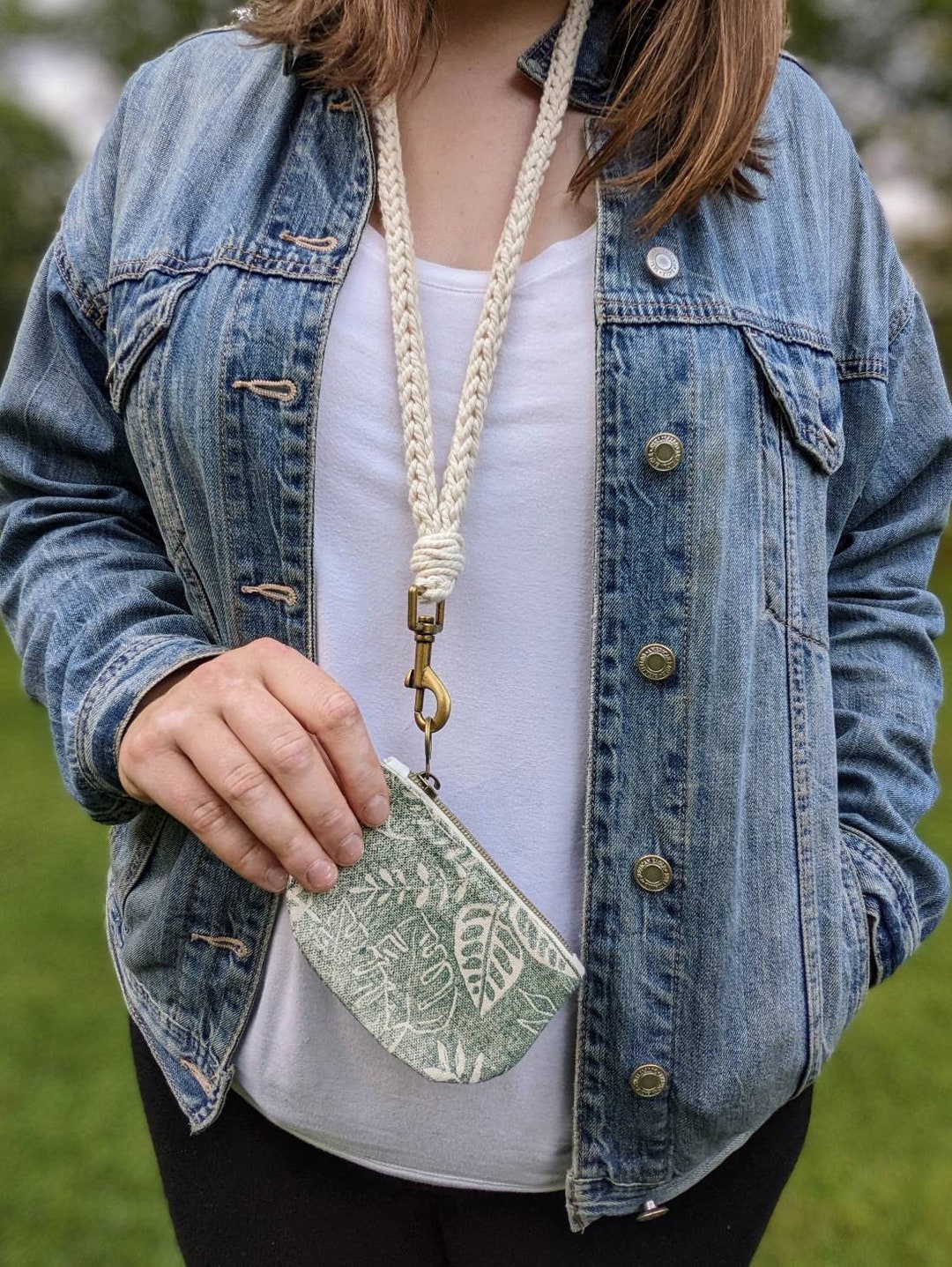 Rope Crocheted Lanyard, ID Badge Holder, Handmade Lanyard With Swivel ...