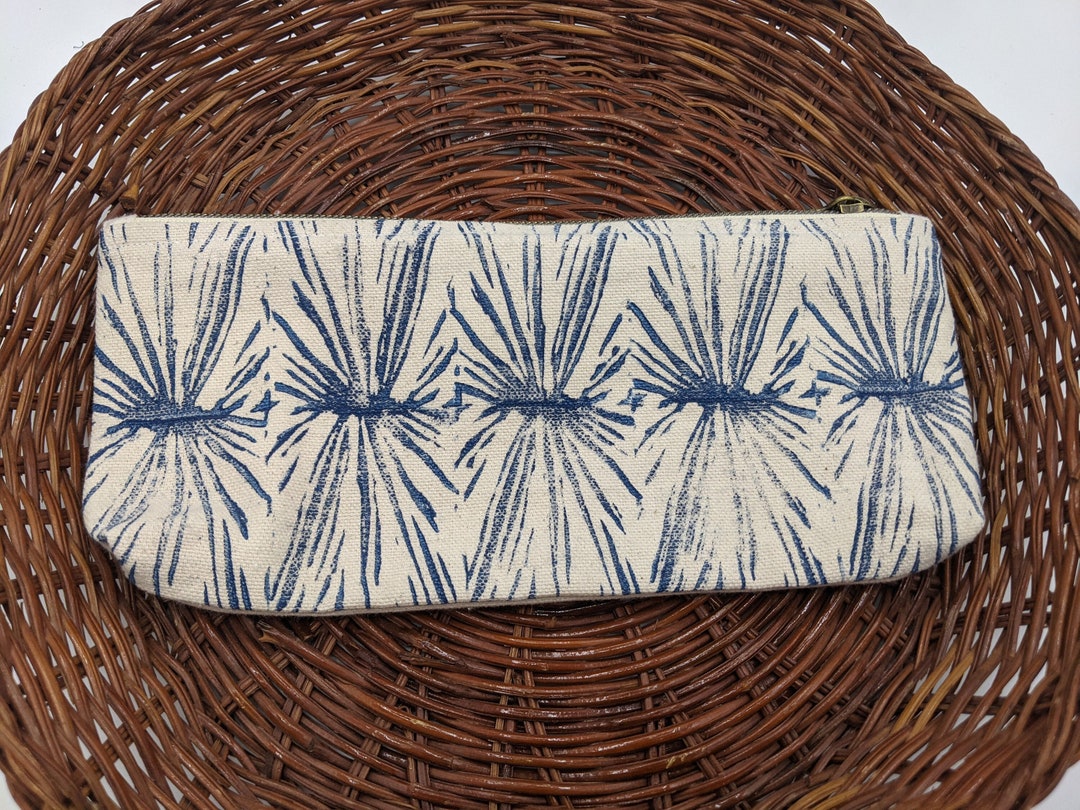 Indigo Burst Printed Zip Pencil Pouch With Divider - Etsy