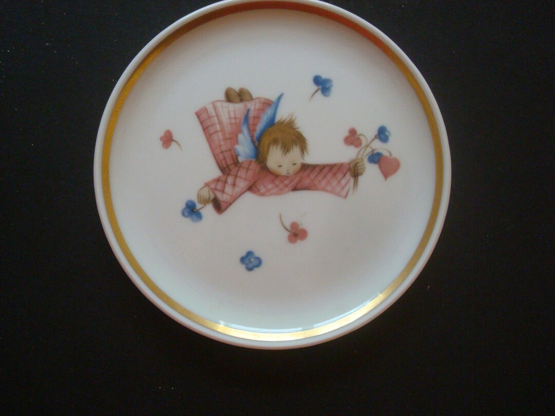 Berta Hummel Miniature Plate 1978 - 4" Angel With Flowers - Etsy