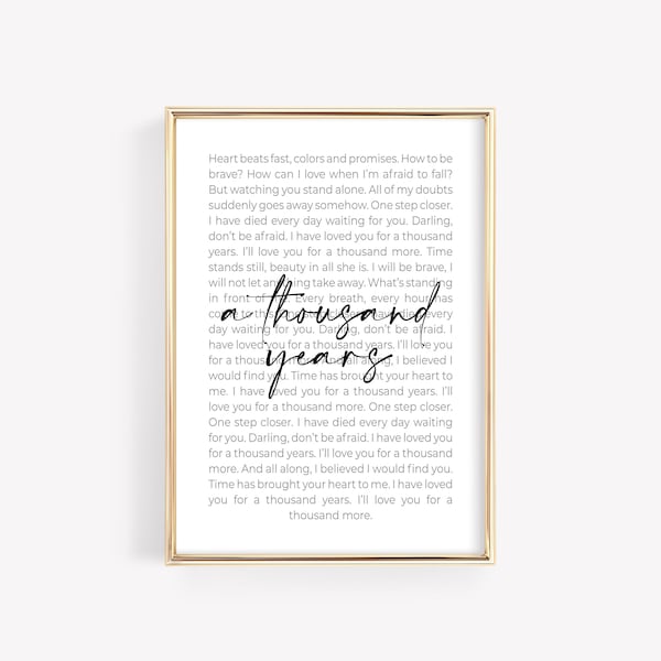 A Thousand Years - Etsy