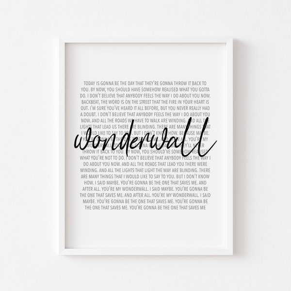 Wonderwall - Etsy