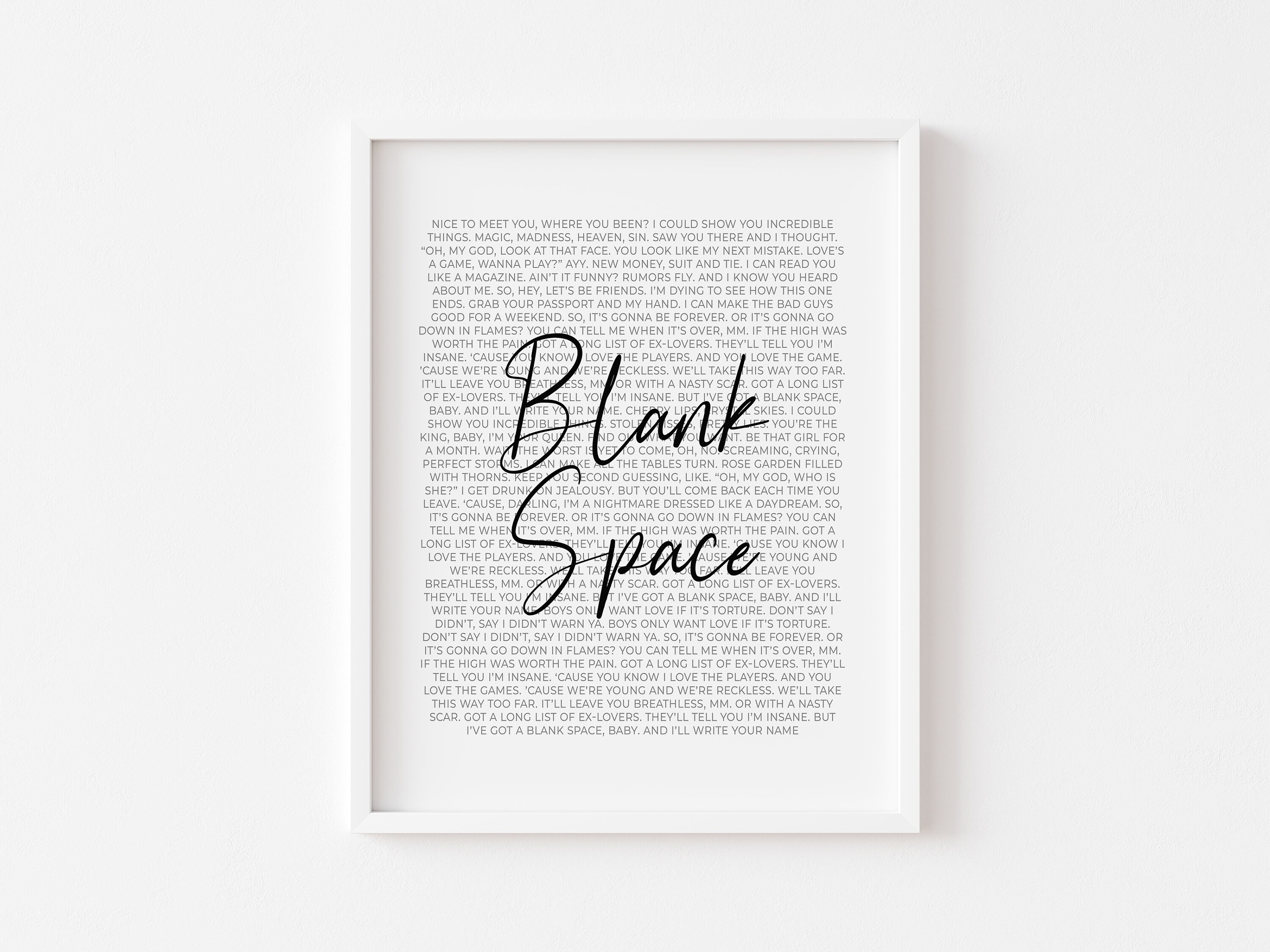 Blank Space Lyrics Chorus