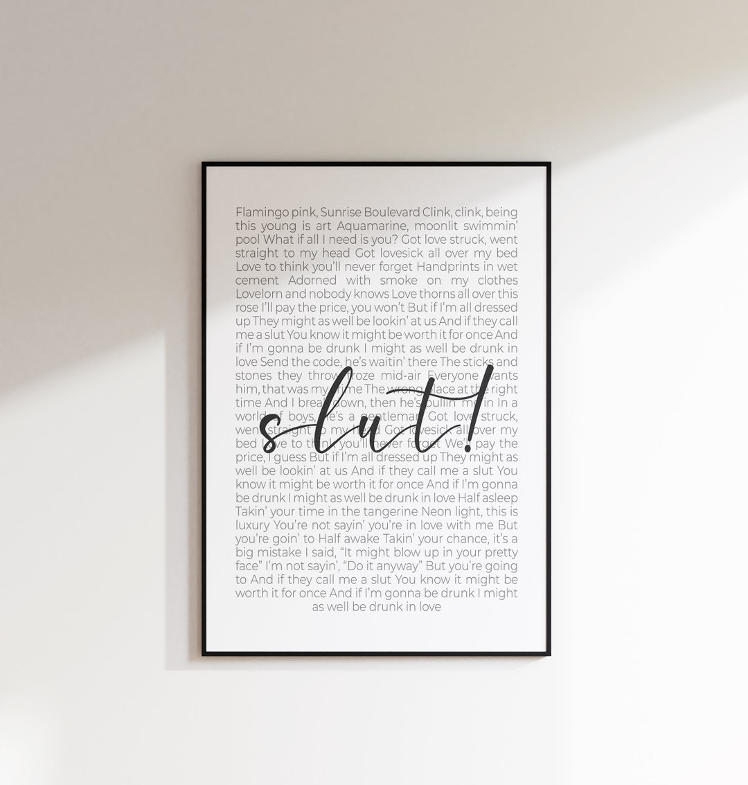 Slt Song Print Digital Download Song Lyrics Print Music Print Gift ...