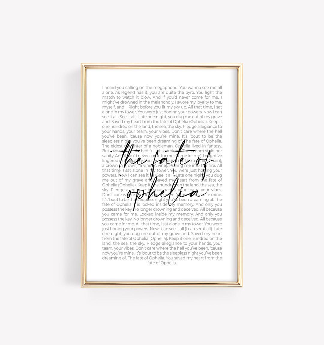 The Fate of Ophelia Print | Digital Download | Taylor Inspired ...