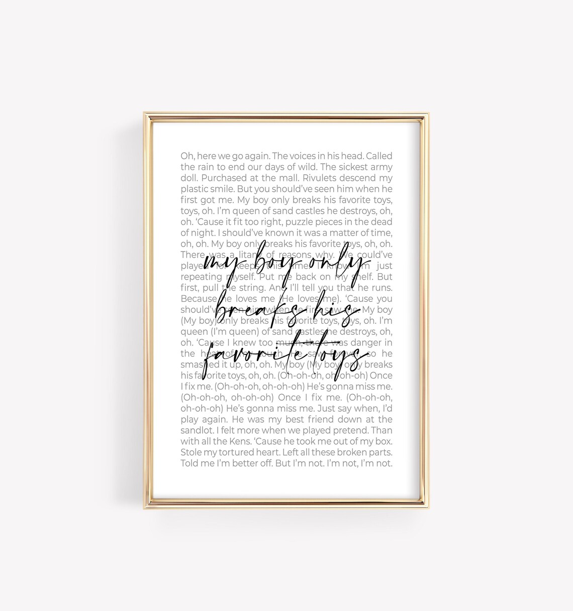 My Boy Only Breaks His Favorite Toys Song Print | Digital Download ...