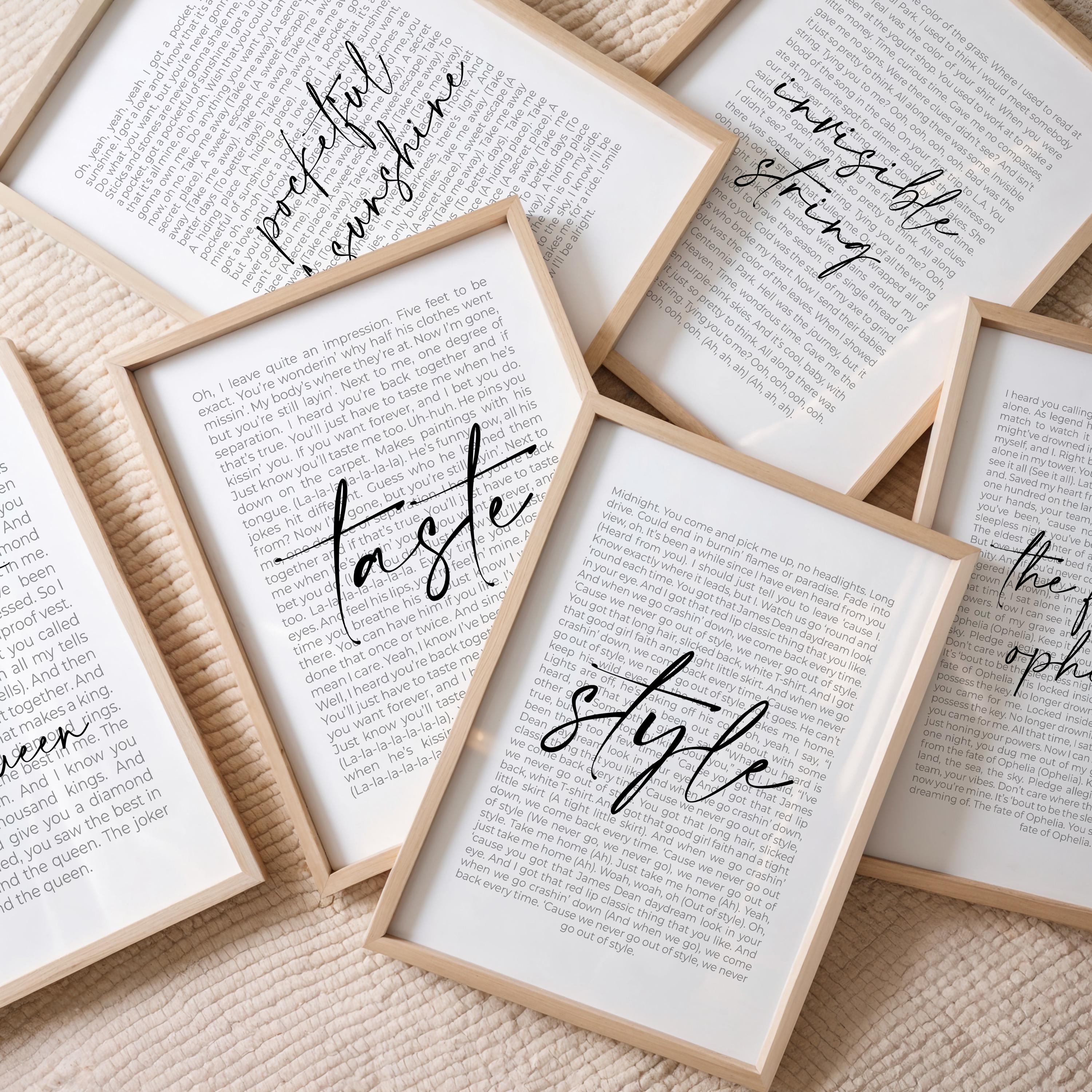 Invisible String Print | Digital Download | Song Lyrics Print | Music ...