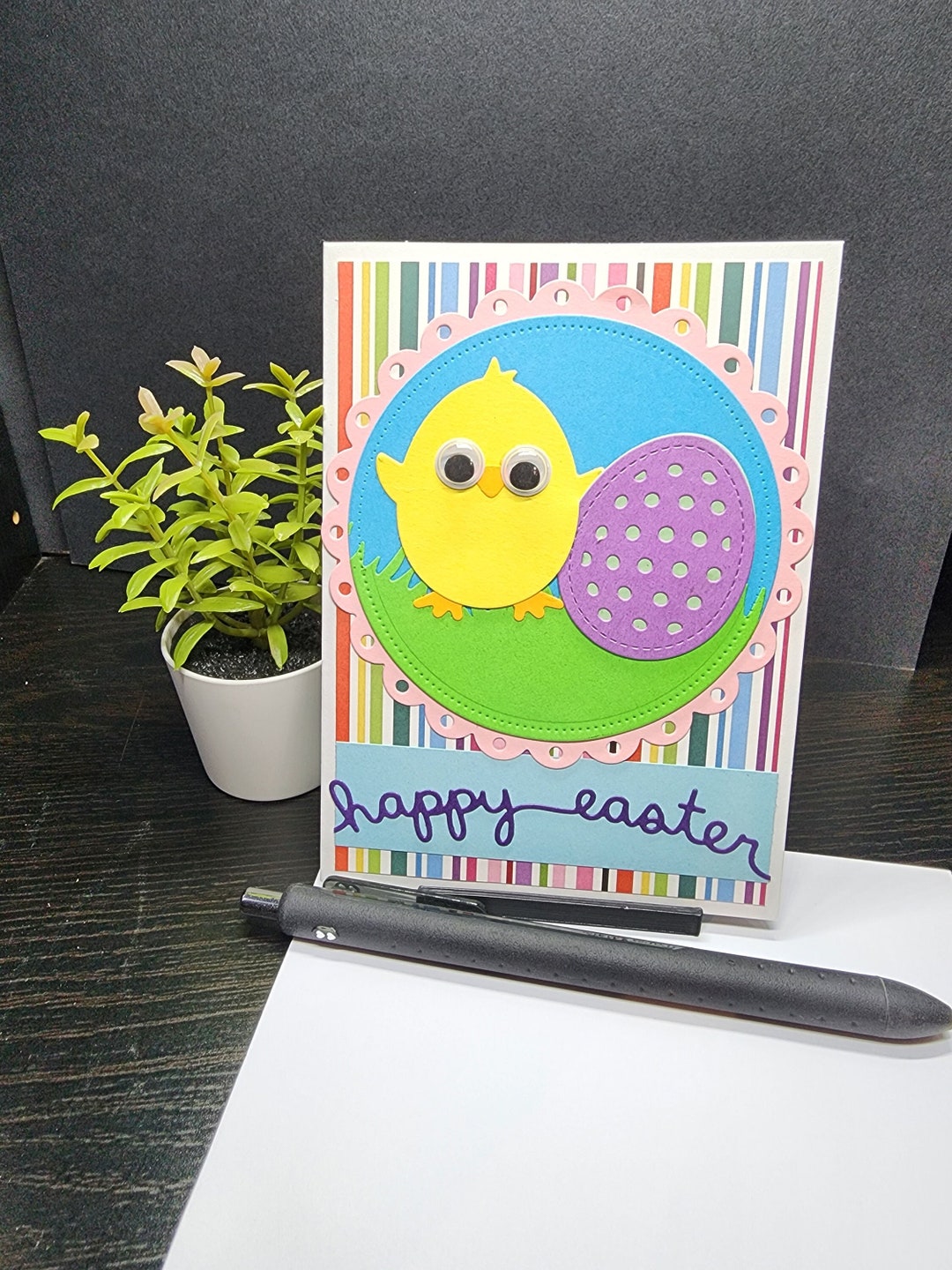 Happy Easter Chick With Easter Egg Card - Etsy