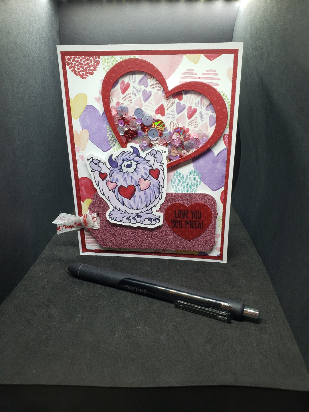 Valentine's Day Yeti Shaker Card - Etsy
