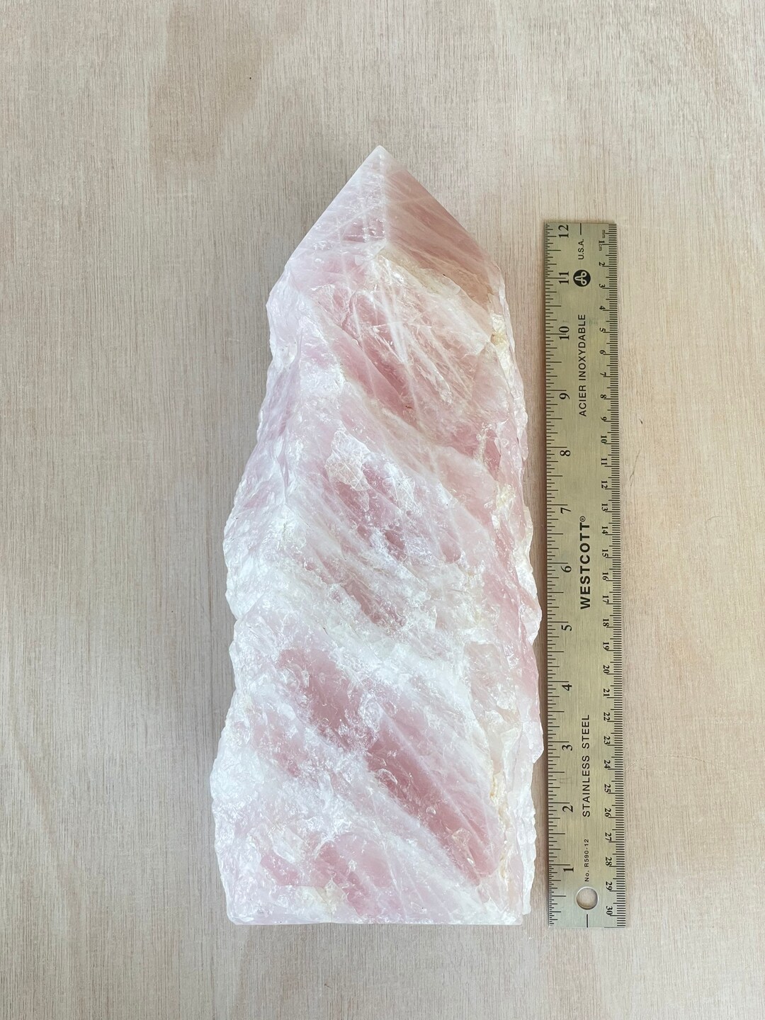 XXL Rose Quartz Tower | Rose Quartz Point | Rose Quartz Top Polish ...