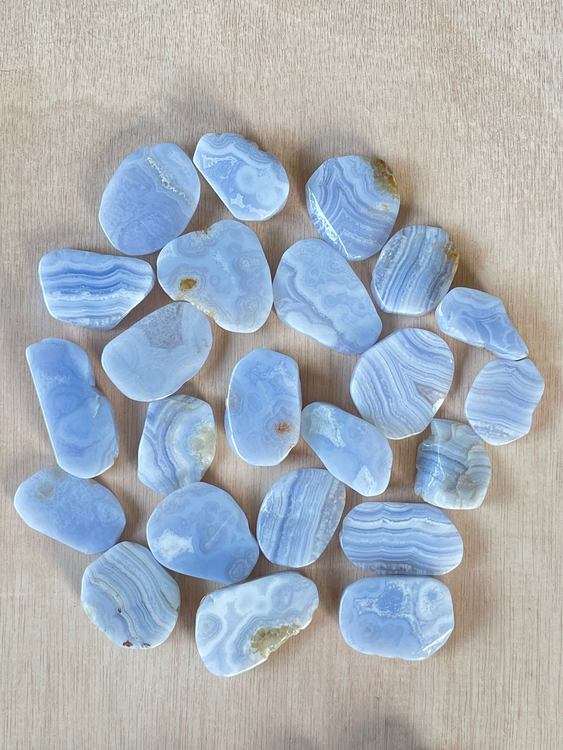 Blue Lace Agate Worry Stone Pocket Stone Polished | Etsy