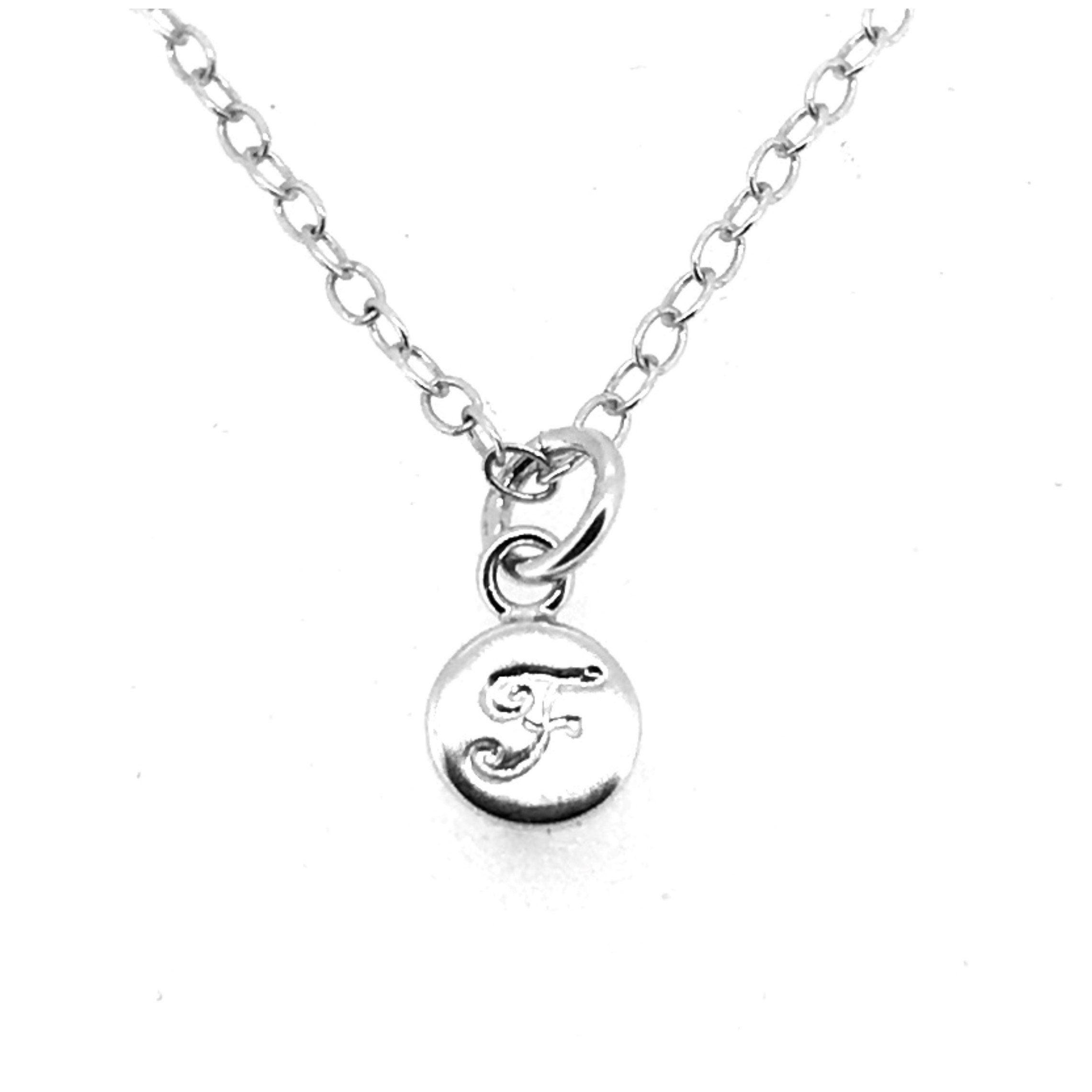 Initial F Necklace Tiny 6mm Personalised Letter Disc Pendant - Etsy UK