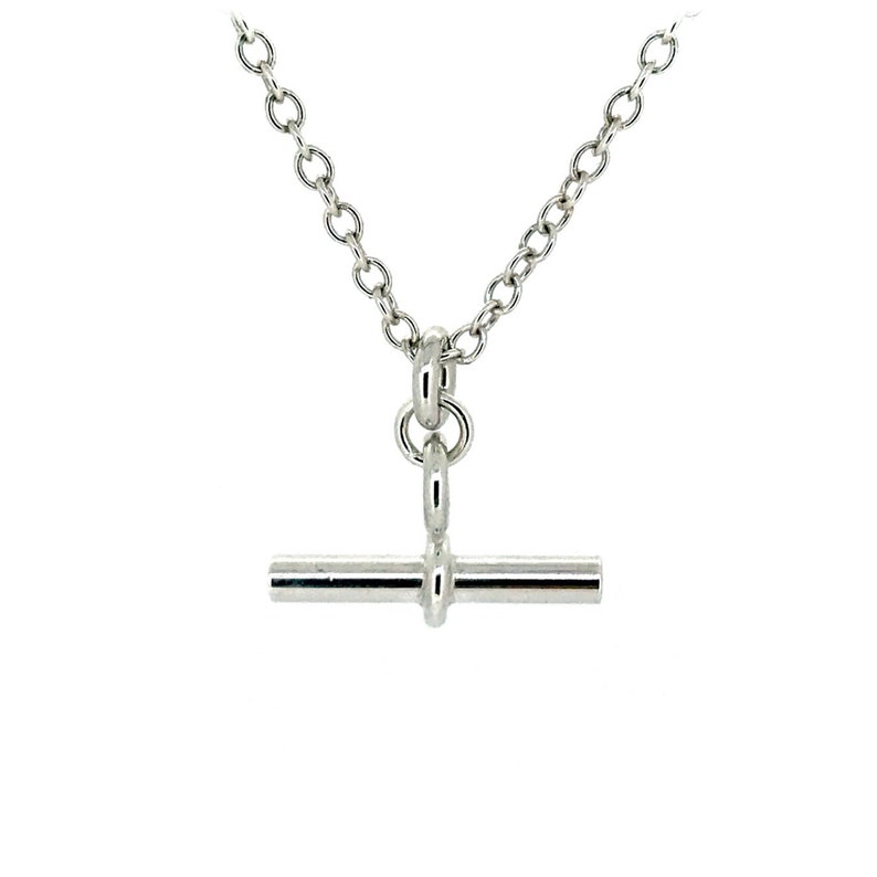 T Bar Necklace Sterling Silver Chain 2cm Albert Pendant Etsy Uk