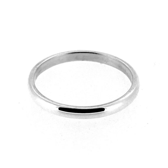 2mm Sterling Silver D Shaped Wedding Band Ring | Etsy