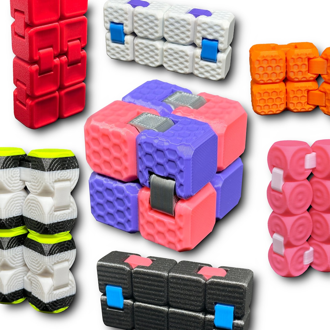 Textured Fidget Infinity Cube 3D Printed Stress Relief Gift Original ...