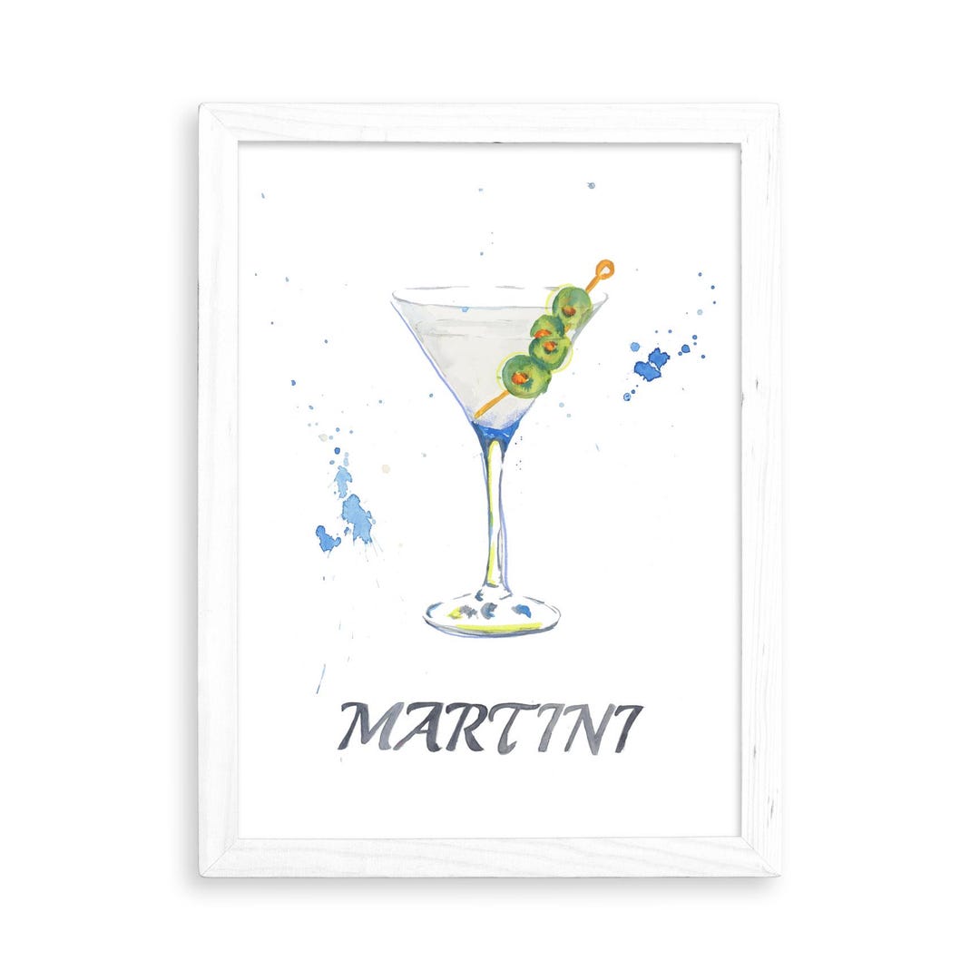 Martini - Watercolor Print for Home Decor / Kitchen - Etsy