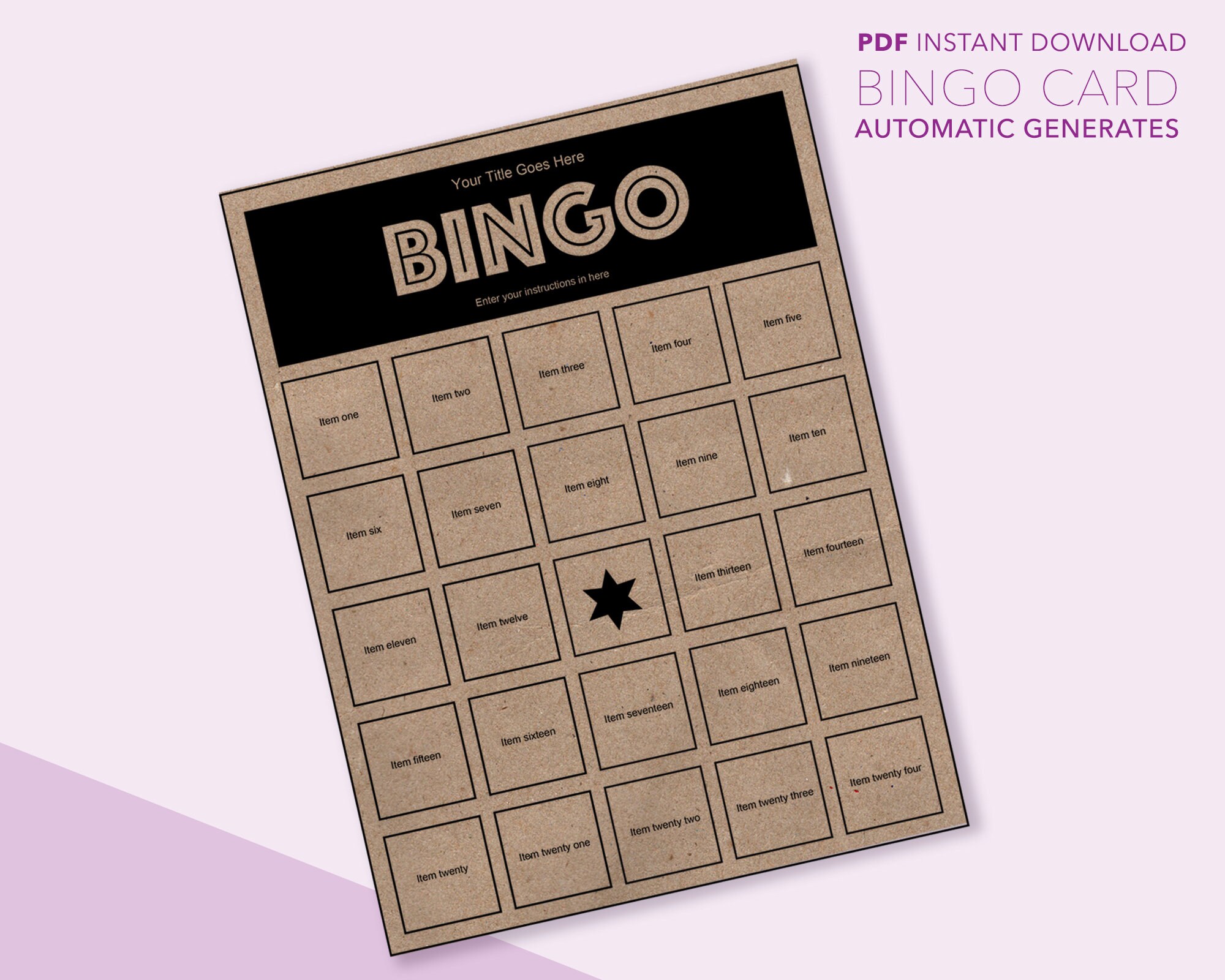 Bingo Card Create your own custom game. Automatically | Etsy