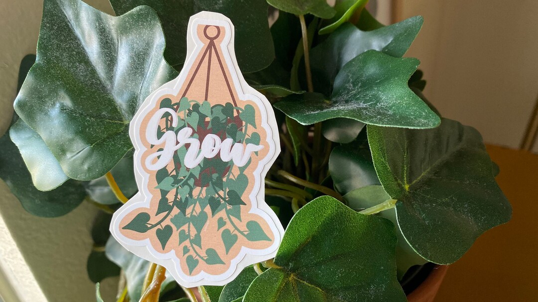 Positive Sticker, Grow Sticker, Vinyl Sticker, Plant Sticker, Computer ...