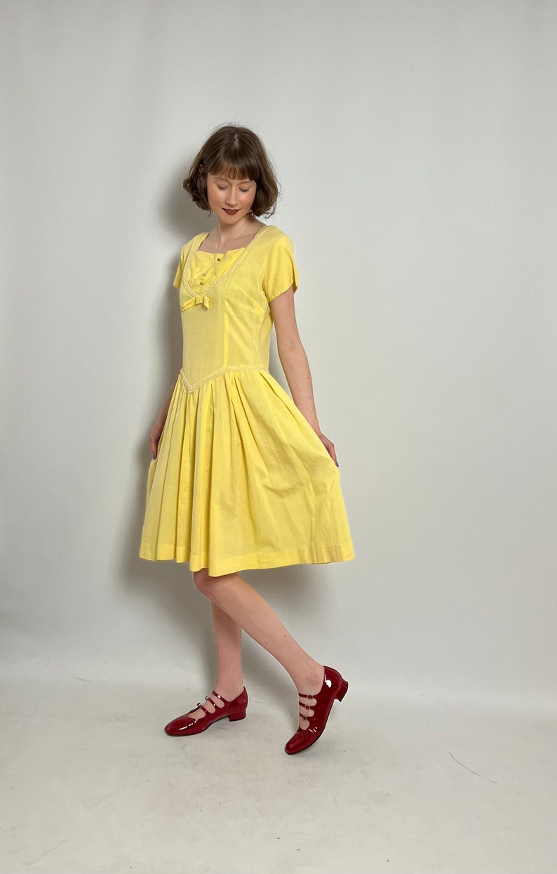 1950s Yellow Sun Dress Etsy