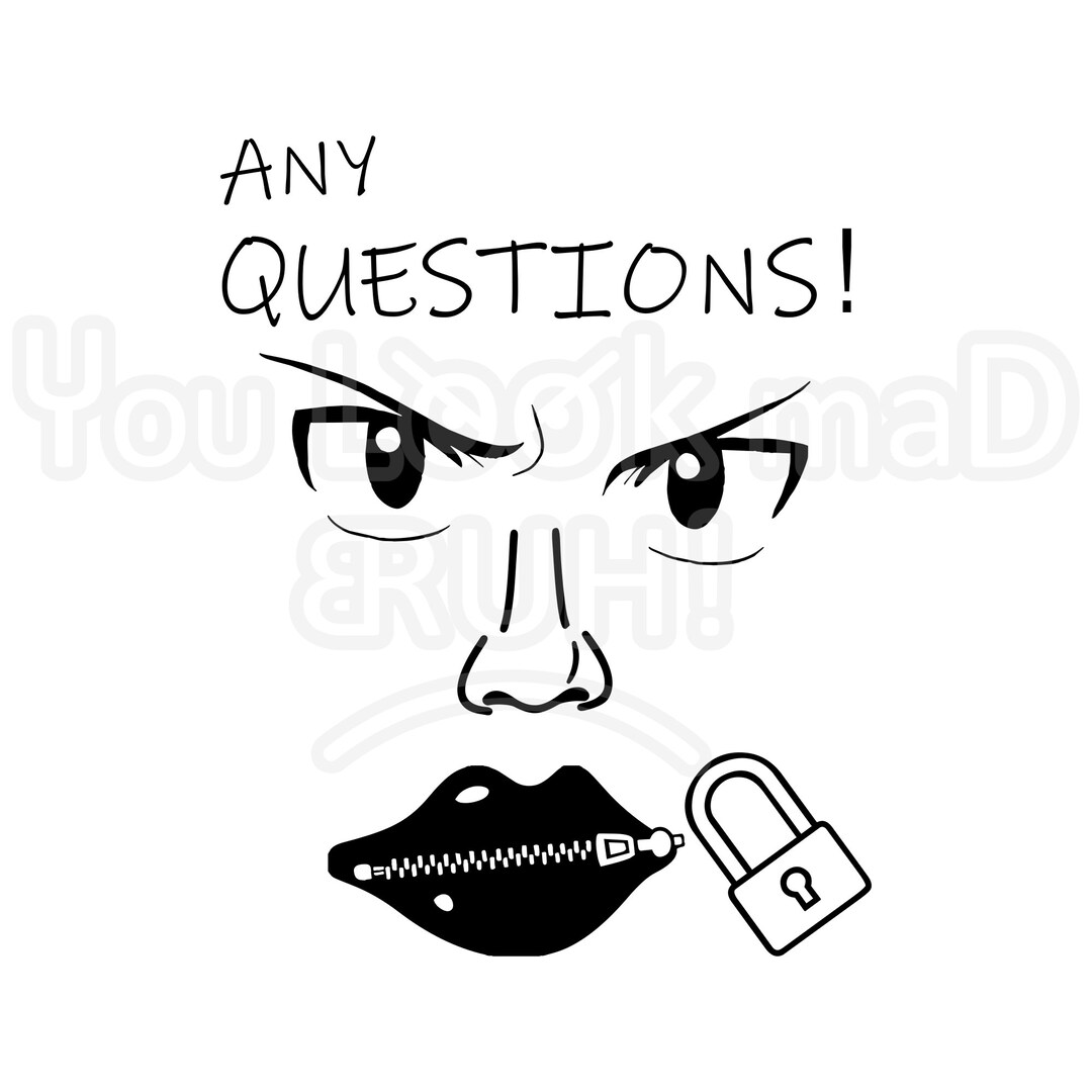 Zipped Lips, Locked Lips, Frowned Face, Any Question, Clip Art, Clipart ...