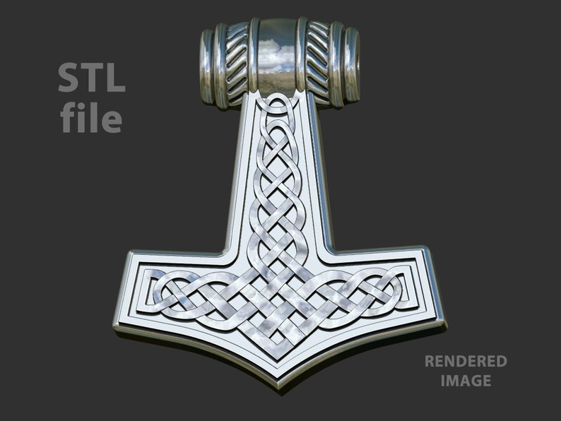 Thors Hammer Pendant | Small Mjolnir Stylised Necklace | Viking ...