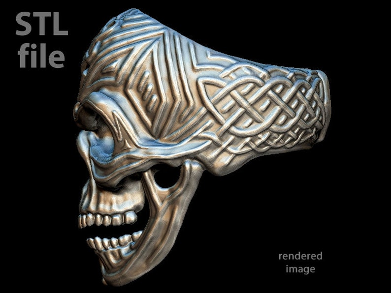 Celtic Skull Ring Downloadable STL File for 3D Printing - Etsy