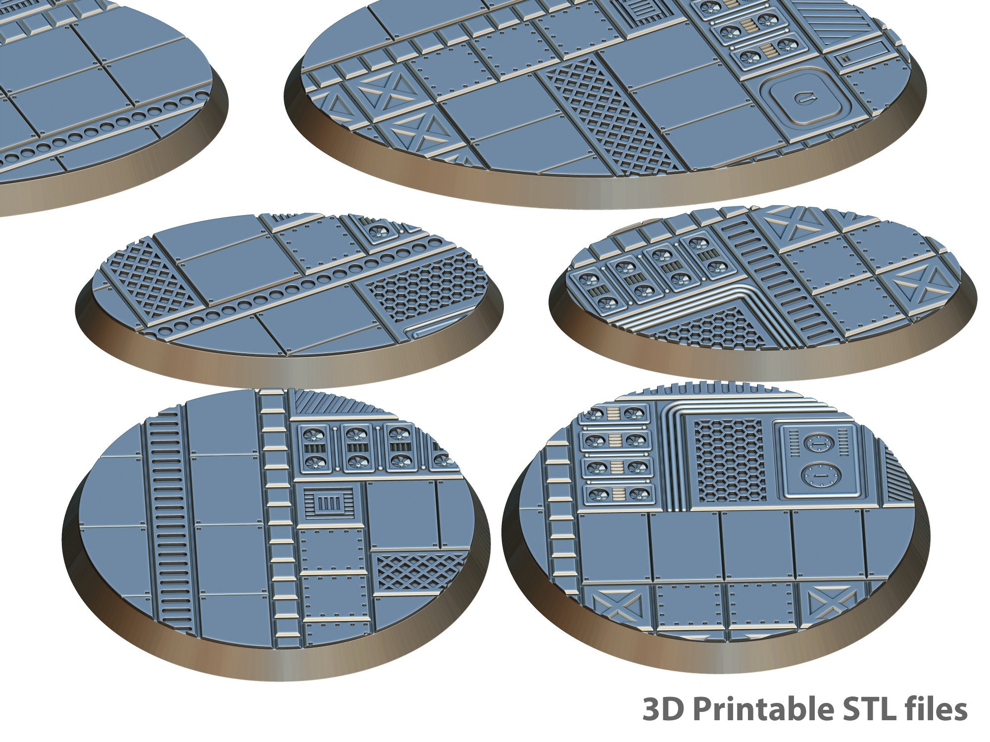 Miniature Bases - Industrial / Sci-fi 3D Printable STL Files Suitable ...