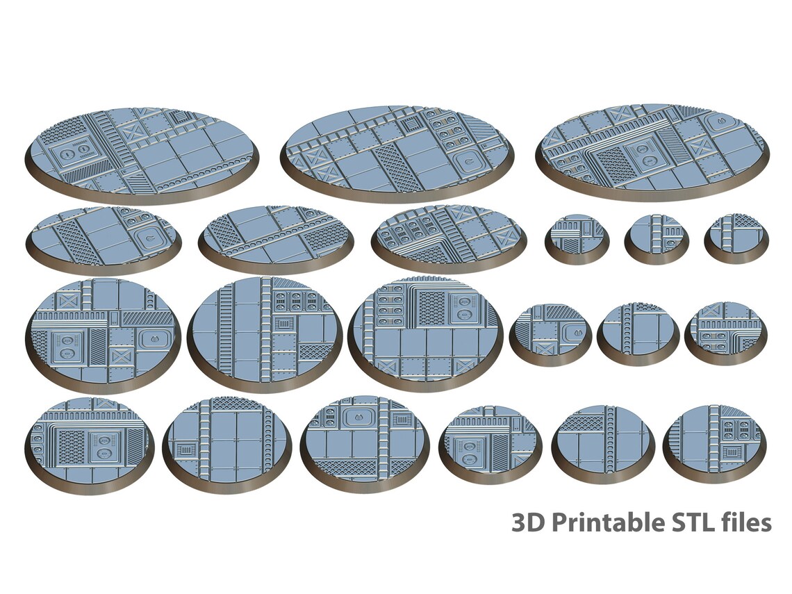 Miniature Bases Industrial / Sci-fi 3D Printable STL Files Suitable for ...