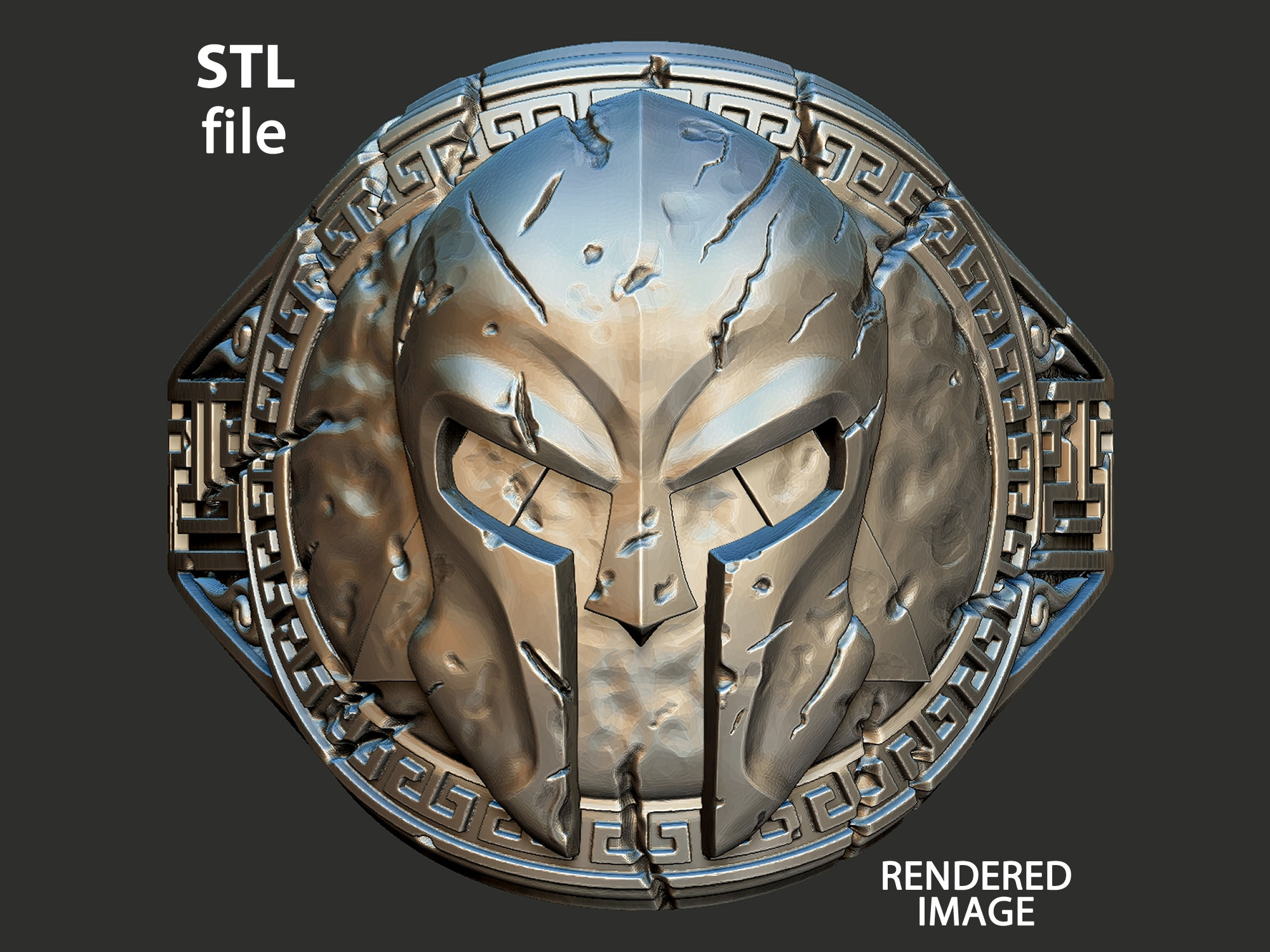 Spartan Shield Ring Downloadable STL File for 3D Printing - Etsy