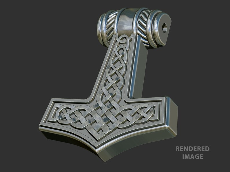 Thors Hammer Pendant Small Mjolnir Stylised Necklace Viking Necklace ...