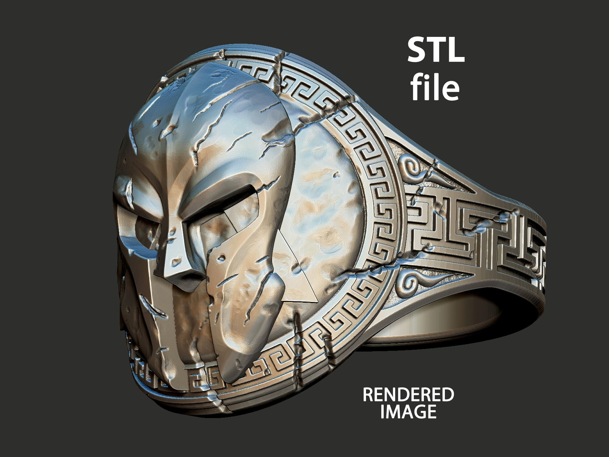Spartan Shield Ring Downloadable STL File for 3D Printing - Etsy