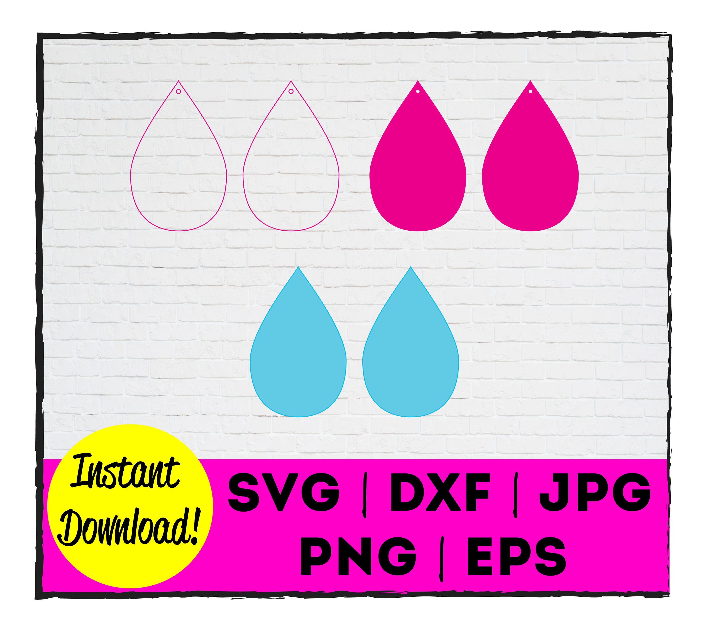 Teardrop Earring Cut File | Instant Download | Commercial Use ...