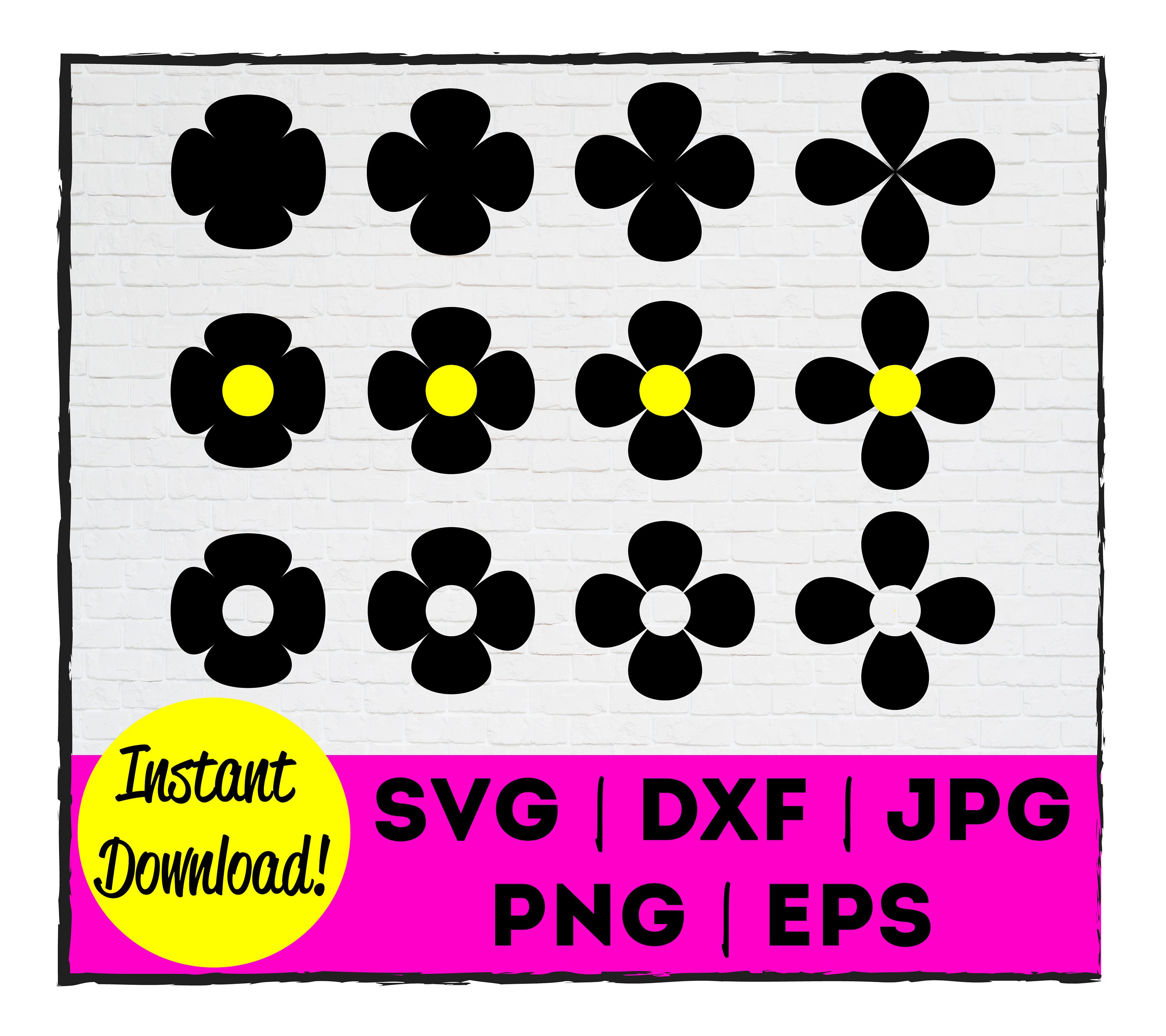 Flower Shape Files | Flower SVG | Flower Shapes | Flower Clipart | 4 ...