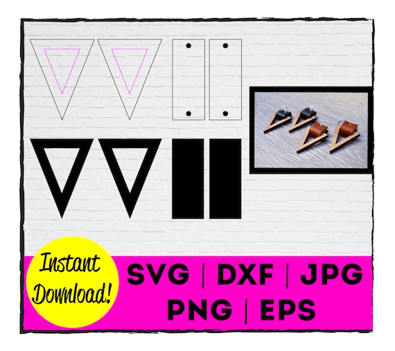 Triangle Spike With Strap Earring Cut File Instant Download | Etsy