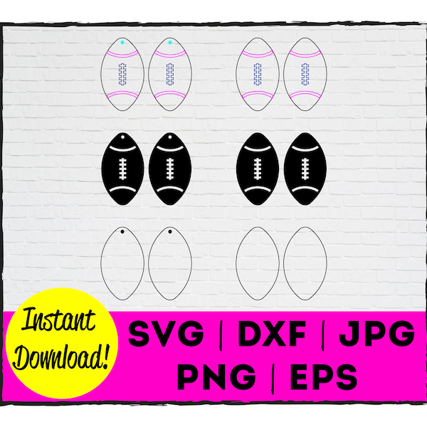 Football Earring Template - Etsy