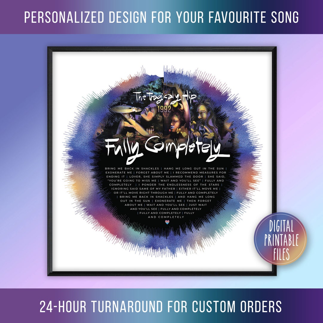 Fully Completely, Custom Radial Sound Wave and Lyrics Art, Printable ...